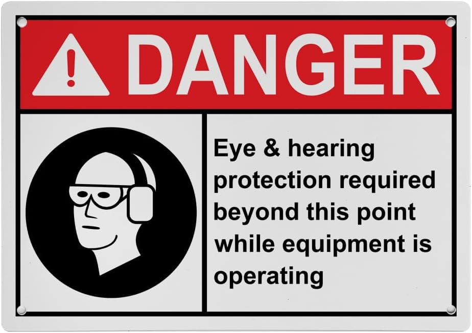 Weatherproof ANSI PPE Multiple Sign (Eye & hearing protection required ...