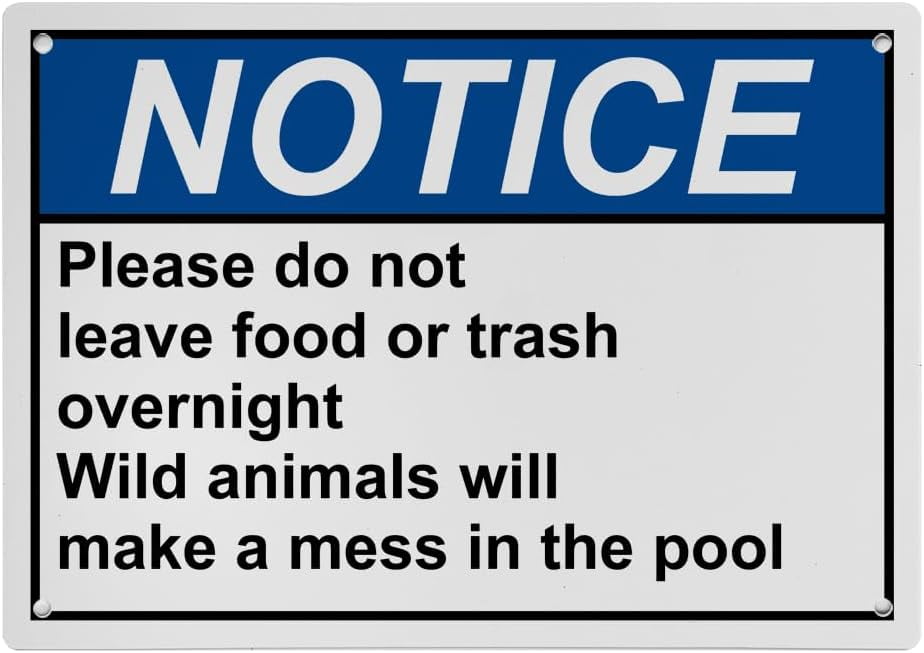 Weatherproof ANSI Pet Rules Sign (Please do not leave food or trash ...