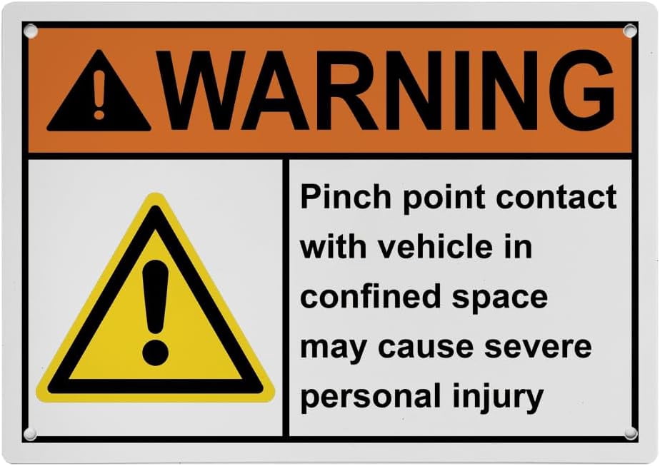 Weatherproof ANSI Pinch Nip Point Sign (Pinch point contact with ...