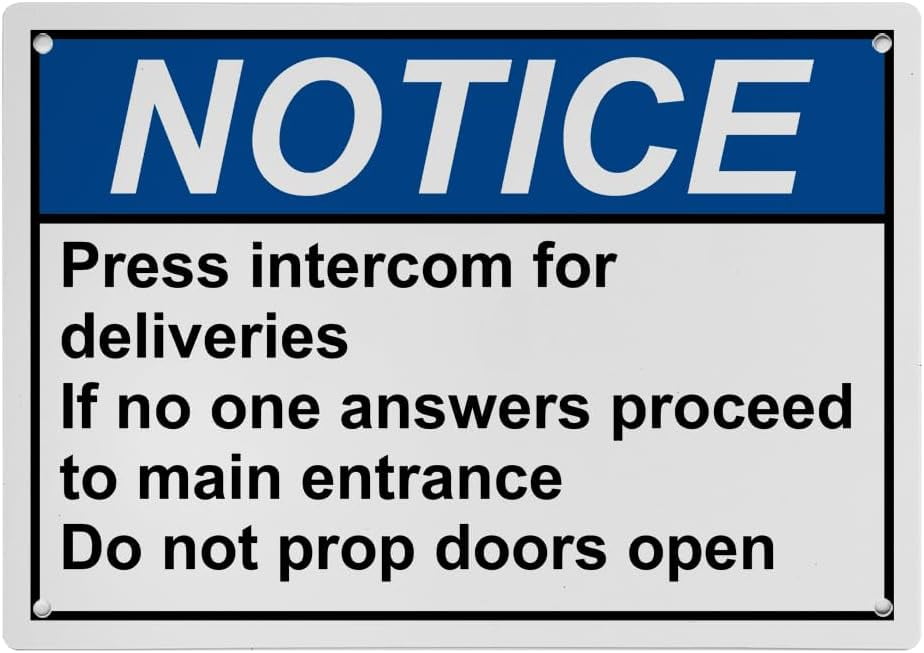 Weatherproof ANSI Policies Regulations Sign (Press intercom for ...