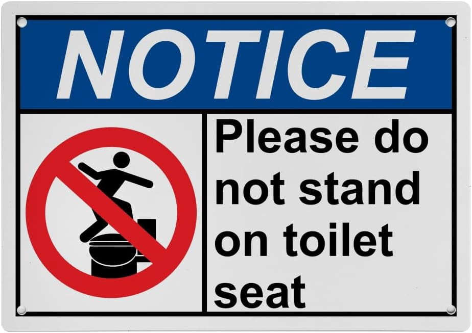 Weatherproof ANSI Restroom Etiquette Sign (Please do not stand on ...