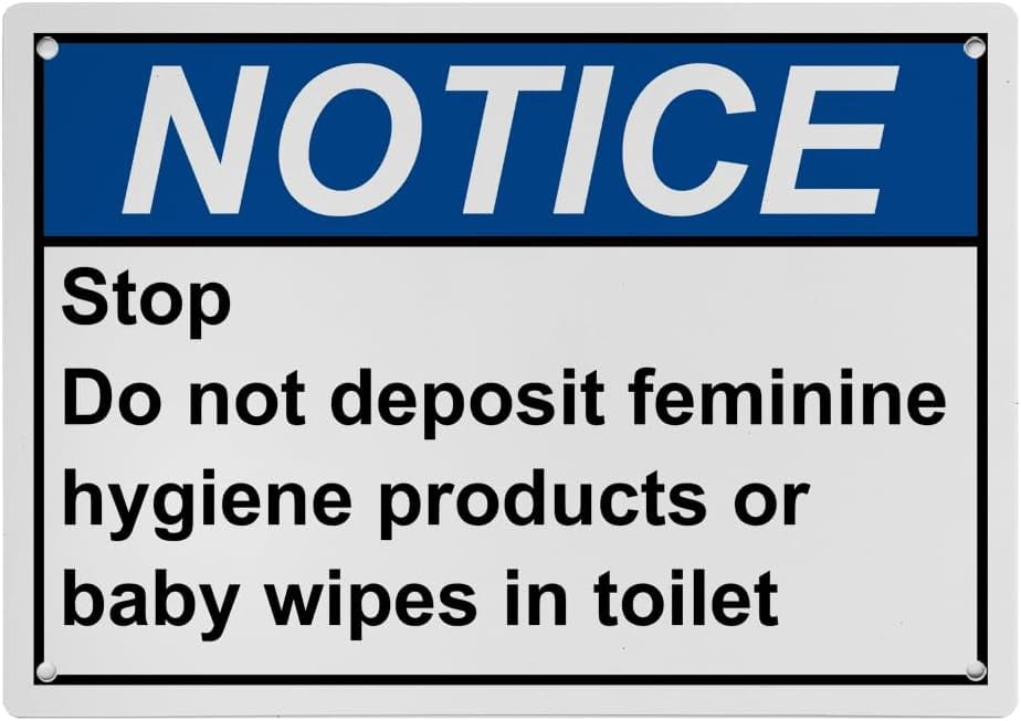 Weatherproof ANSI Restroom Etiquette Sign (Stop Do not deposit feminine ...