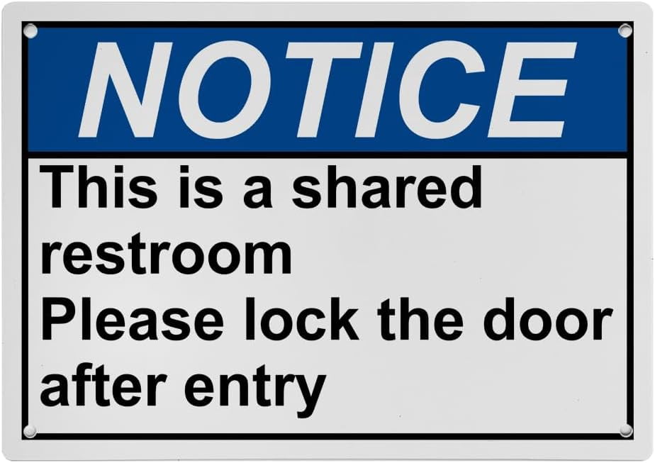 Weatherproof ANSI Restroom Etiquette Sign (This is a shared restroom ...
