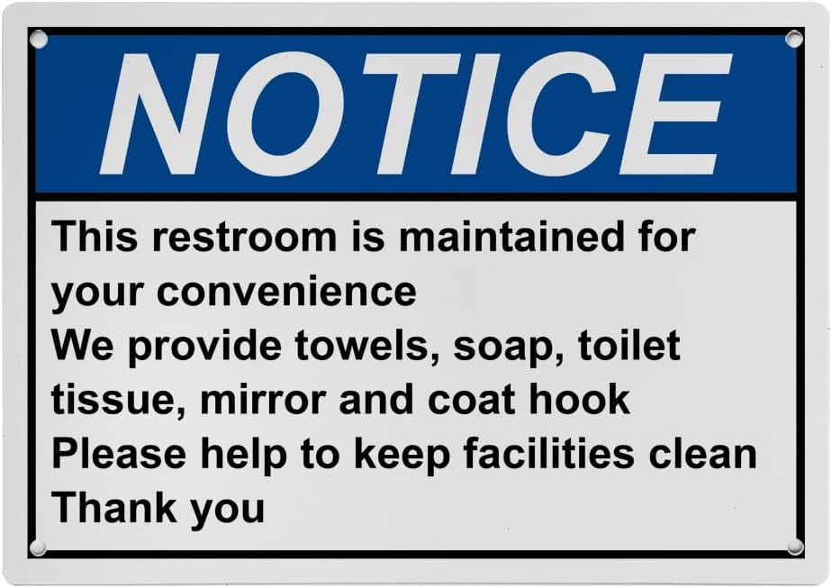 Weatherproof ANSI Restroom General Sign #4- Size 8 in" x 12 in" - UV ...