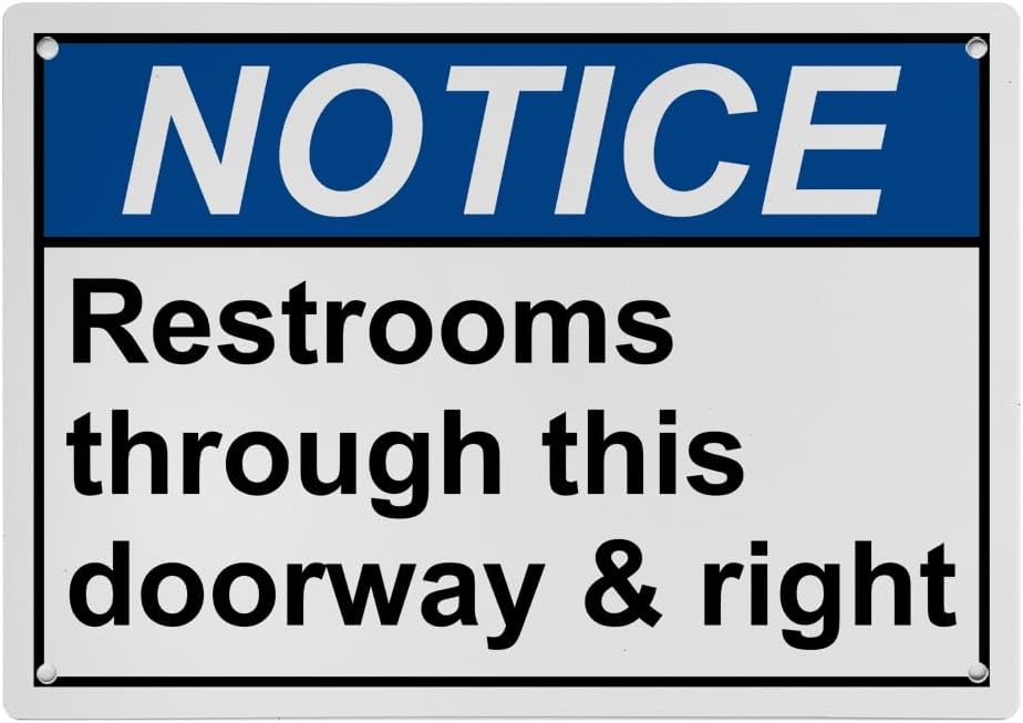 Weatherproof ANSI Restroom General Sign (Restrooms through this doorway ...