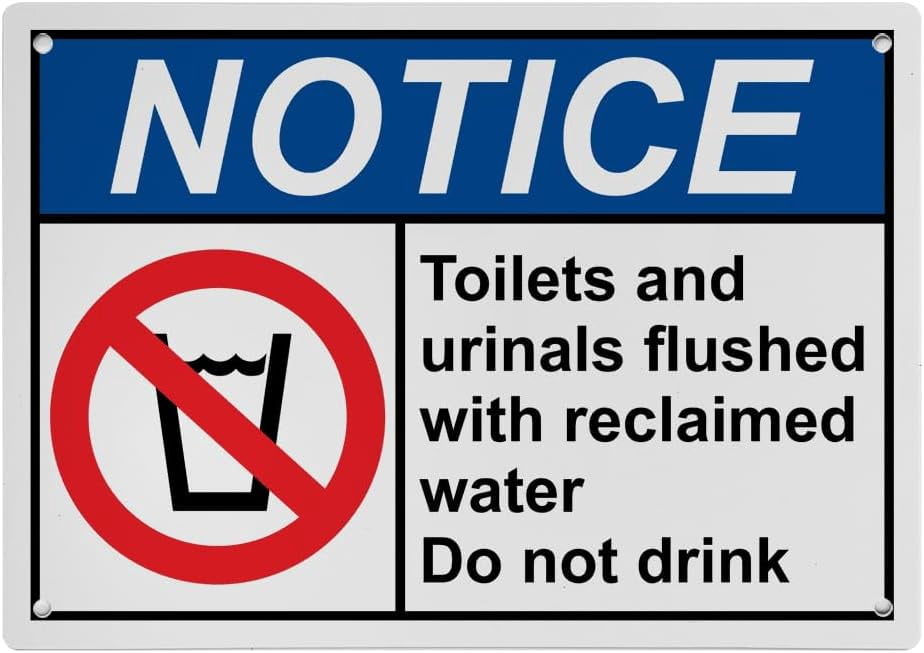 Weatherproof ANSI Restroom General Sign (Toilets and urinals flushed ...