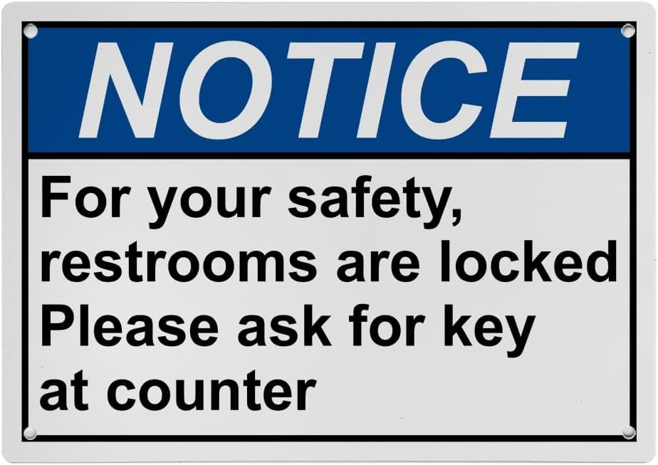 Weatherproof ANSI Restroom Public Private Sign (For your safety ...