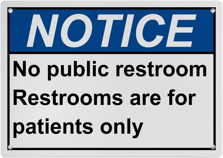 Weatherproof ANSI Restroom Public Private Sign (No public restroom ...