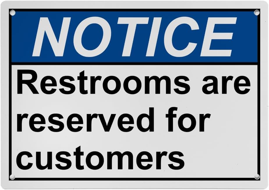 Weatherproof ANSI Restroom Public Private Sign (Restrooms are reserved ...