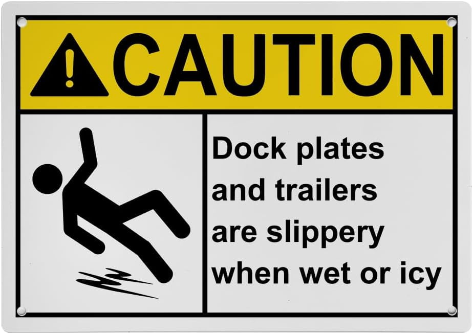 Weatherproof ANSI Shipping Receiving Sign (Dock plates and trailers are ...