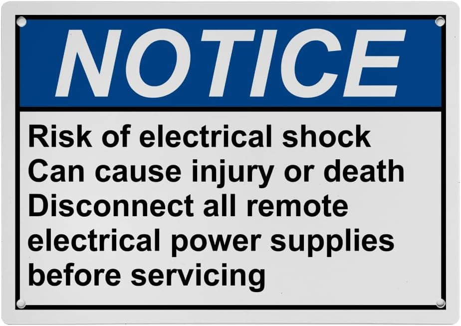 Weatherproof ANSI Shock Hazard Sign (Risk of electrical shock Can cause ...
