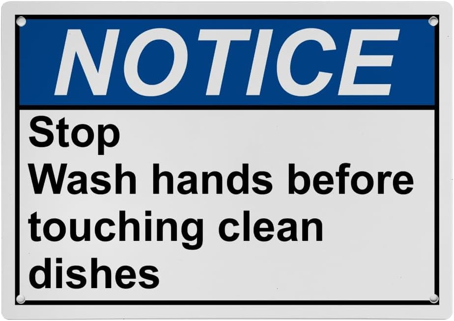 Weatherproof ANSI Wash Hands Sign (Stop Wash hands before touching ...