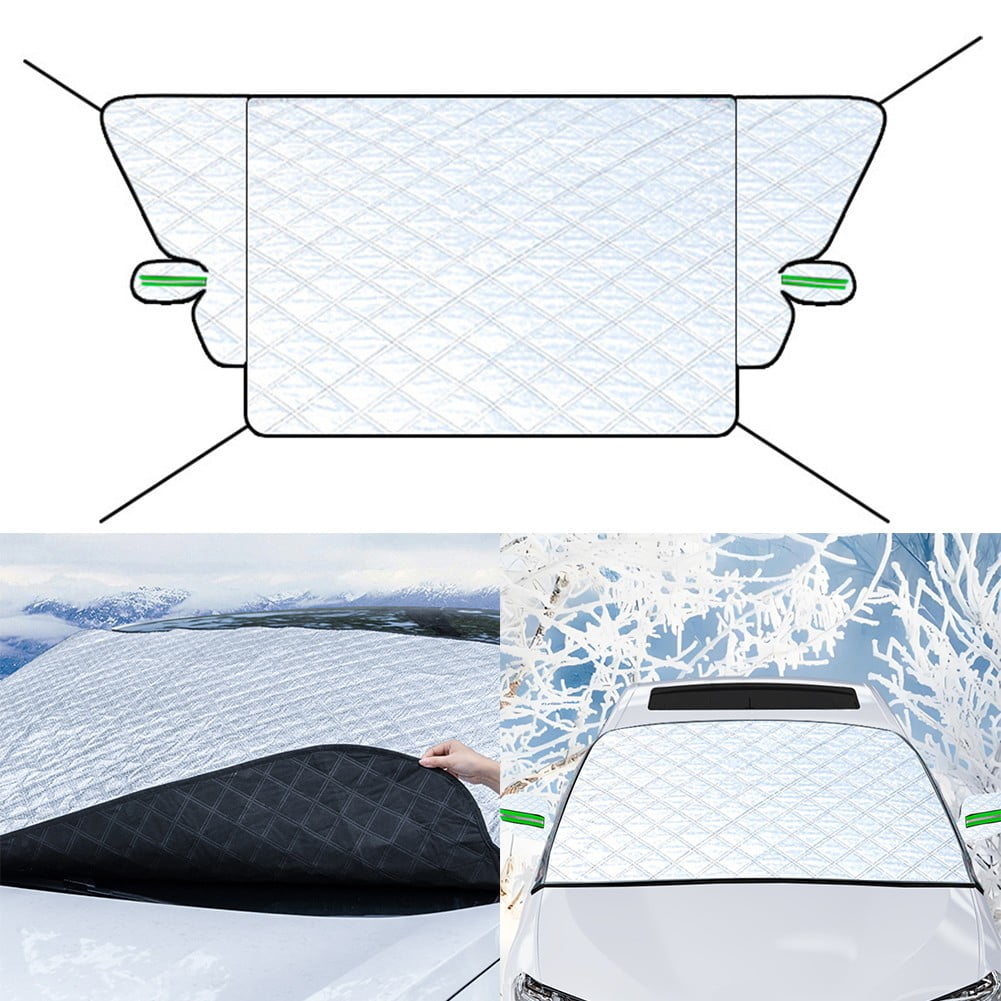 Weatherproof Car Windshield Cover with Mirror Protectors and Reflective ...