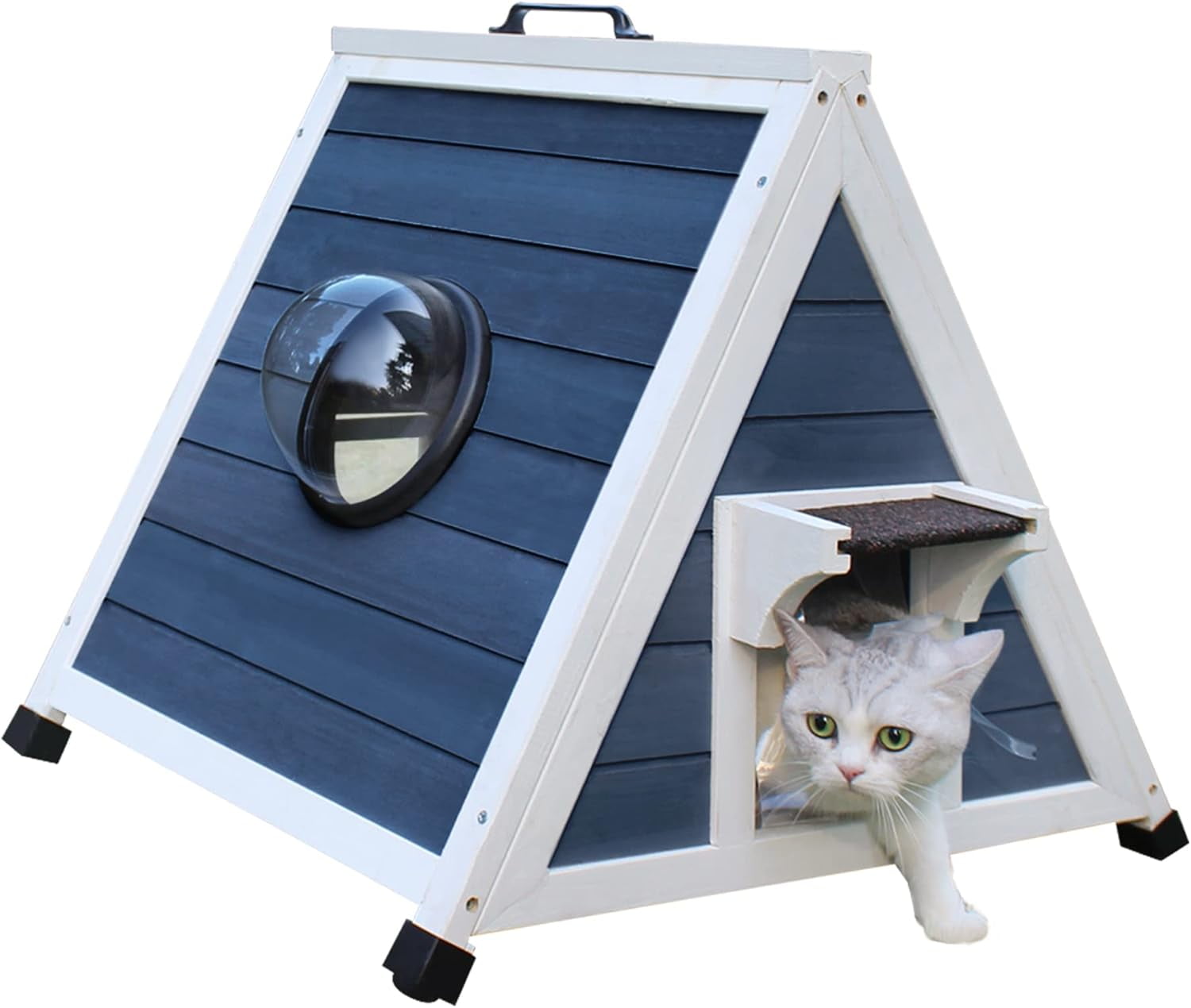 Weatherproof Cat House for Outdoor Cats, Small Feral Cat House with ...