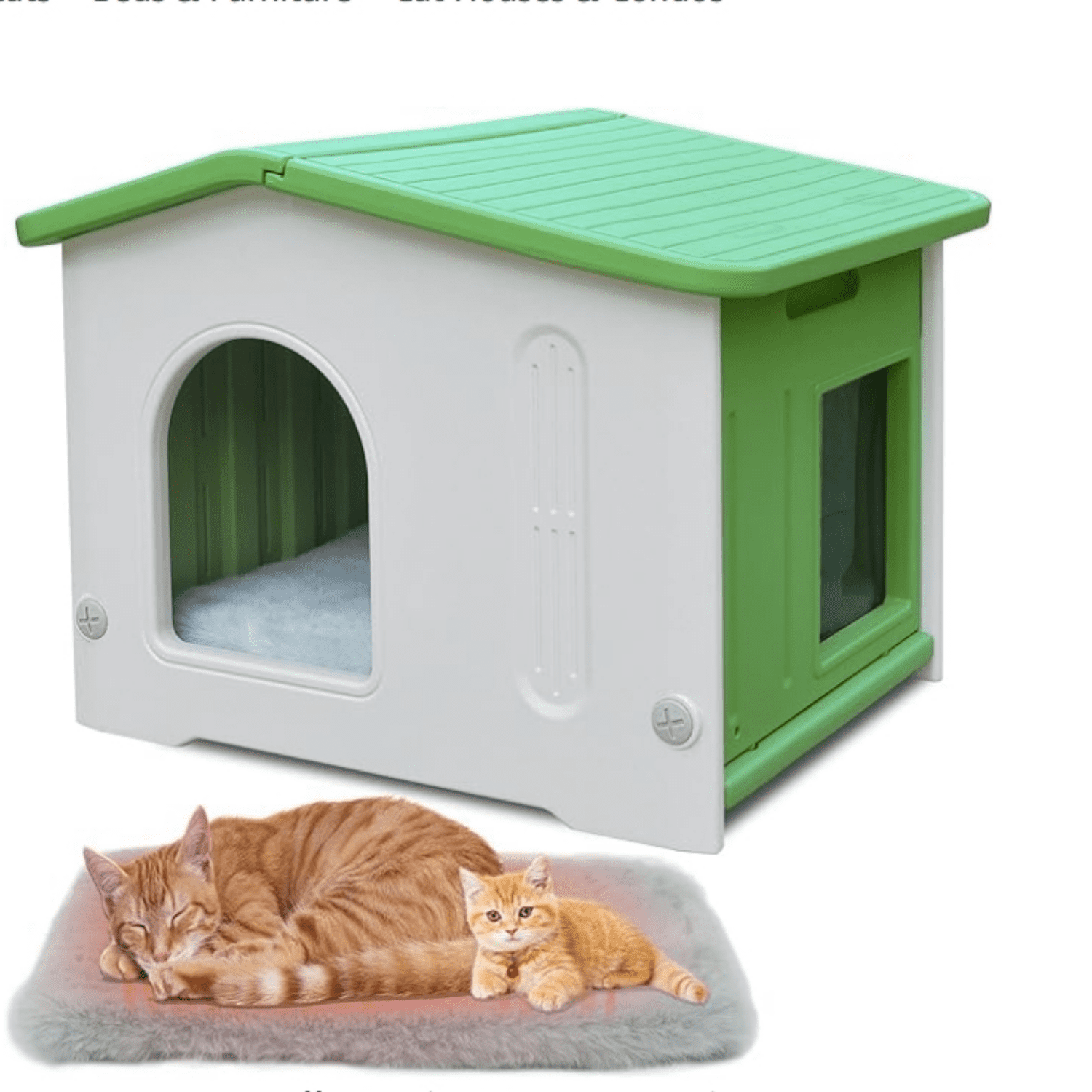 Weatherproof Cat House for Outdoor Indoor Use, Plastic Feral Cat House ...