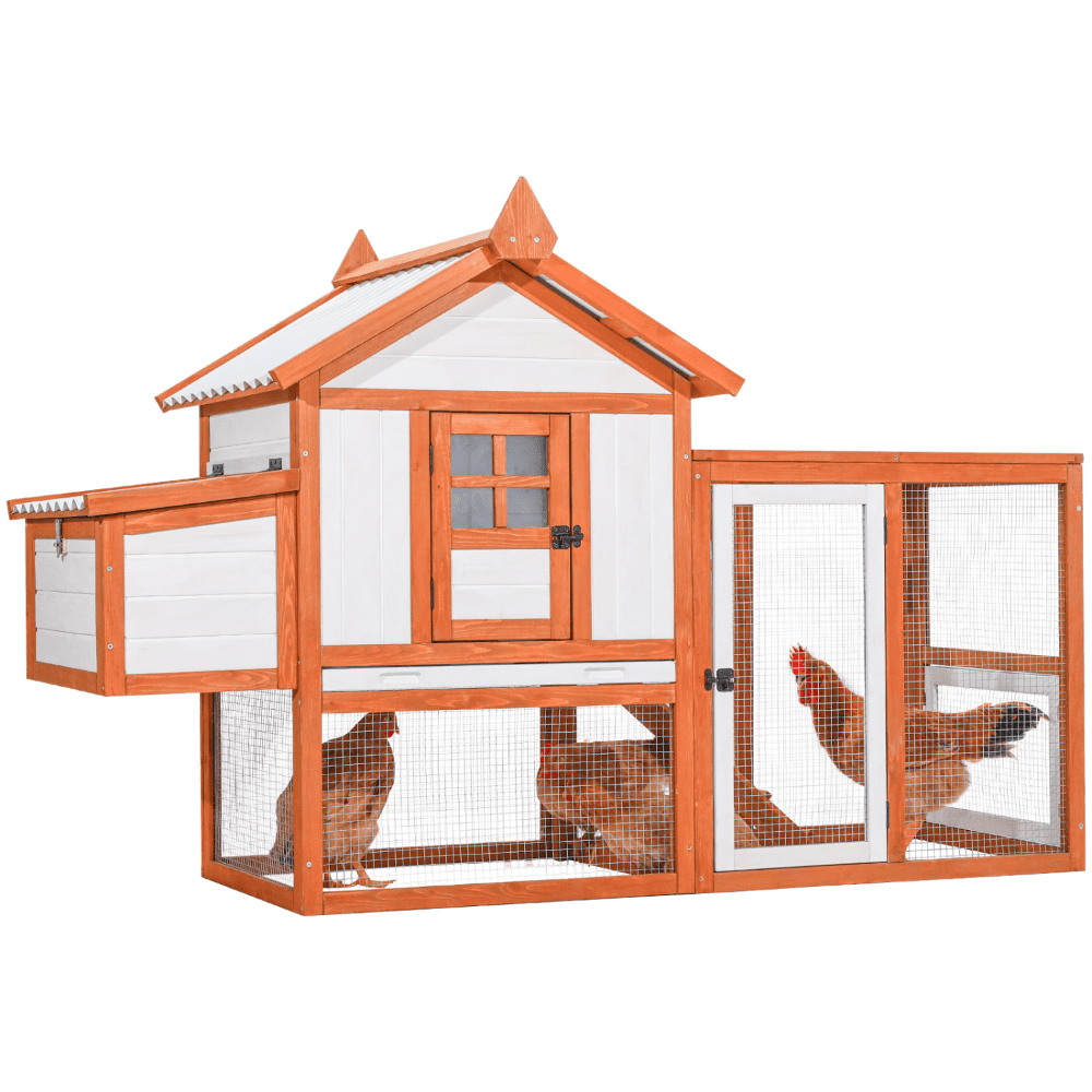 Weatherproof Chicken Coop with Nesting Box Movable Bottom Poultry Cage ...