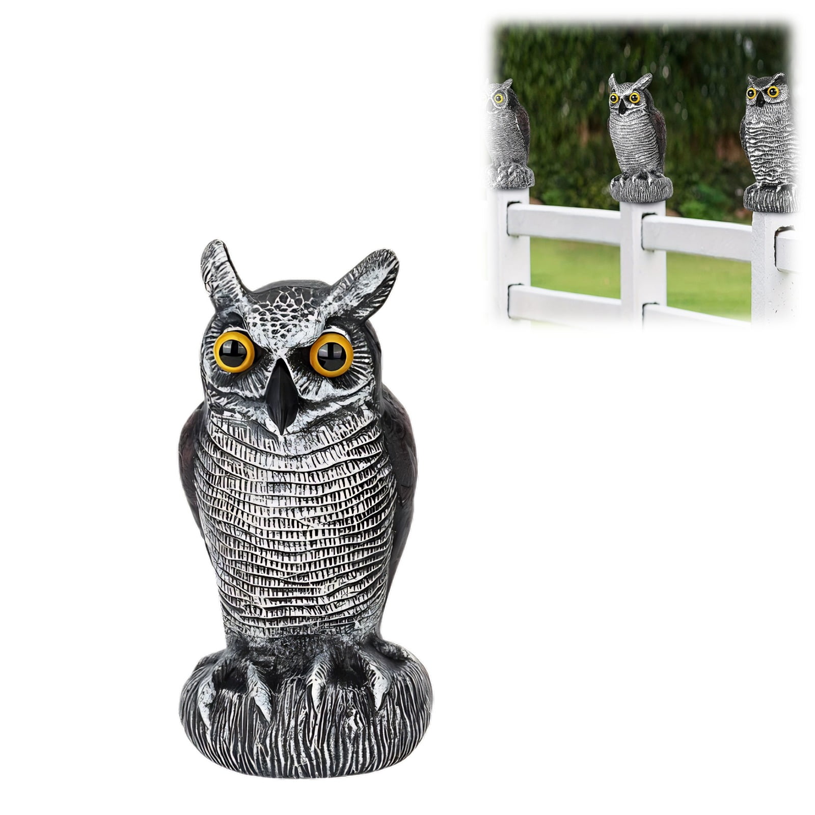 Weatherproof Fake Owl 1 Pc Plastic Decoy Bird Scare Device Pest ...