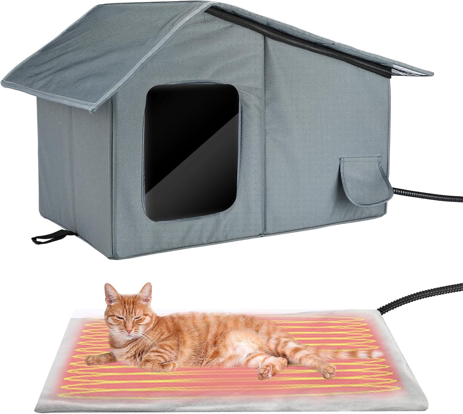 Weatherproof Heated Cat Houses for Outdoor Cats - Insulated Cat Shelter ...