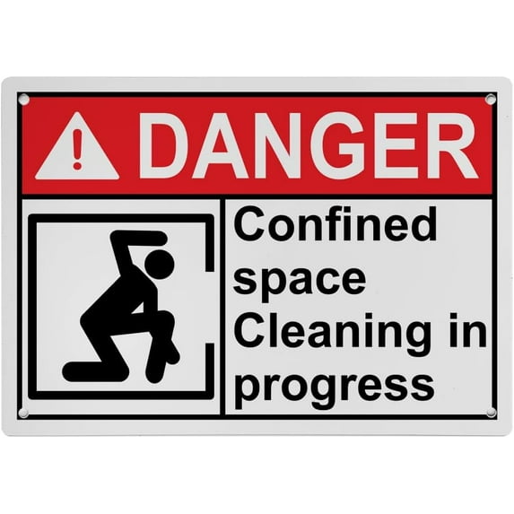 Weatherproof Horizontal ANSI Confined Space Sign (Confined space ...
