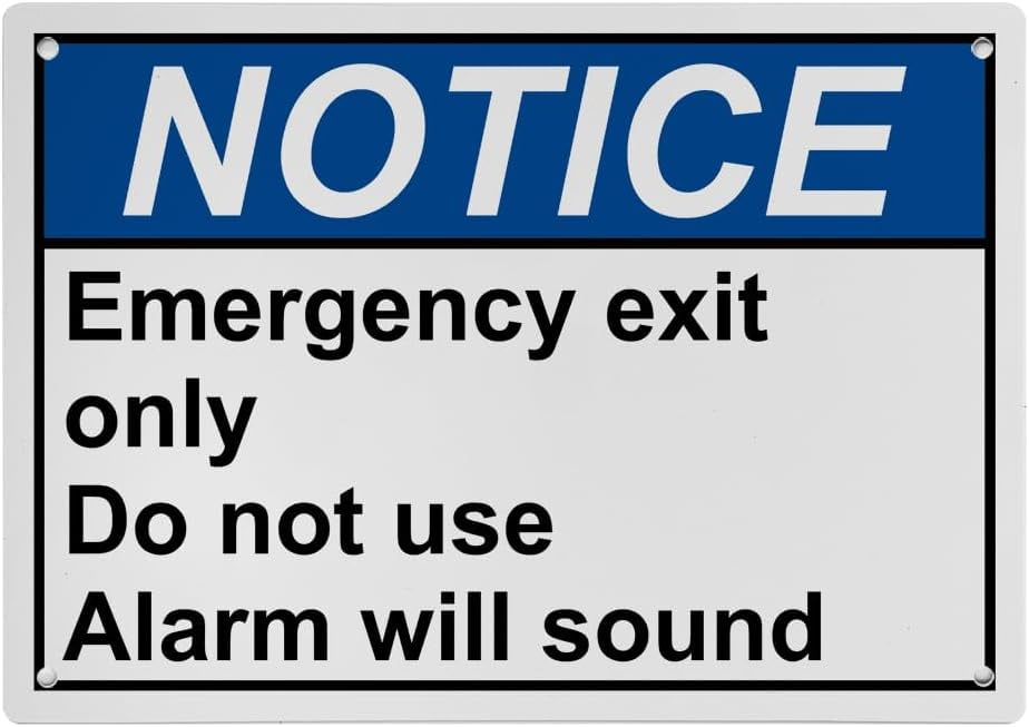 Weatherproof Horizontal ANSI Exit Emergency Fire Sign (Emergency exit ...