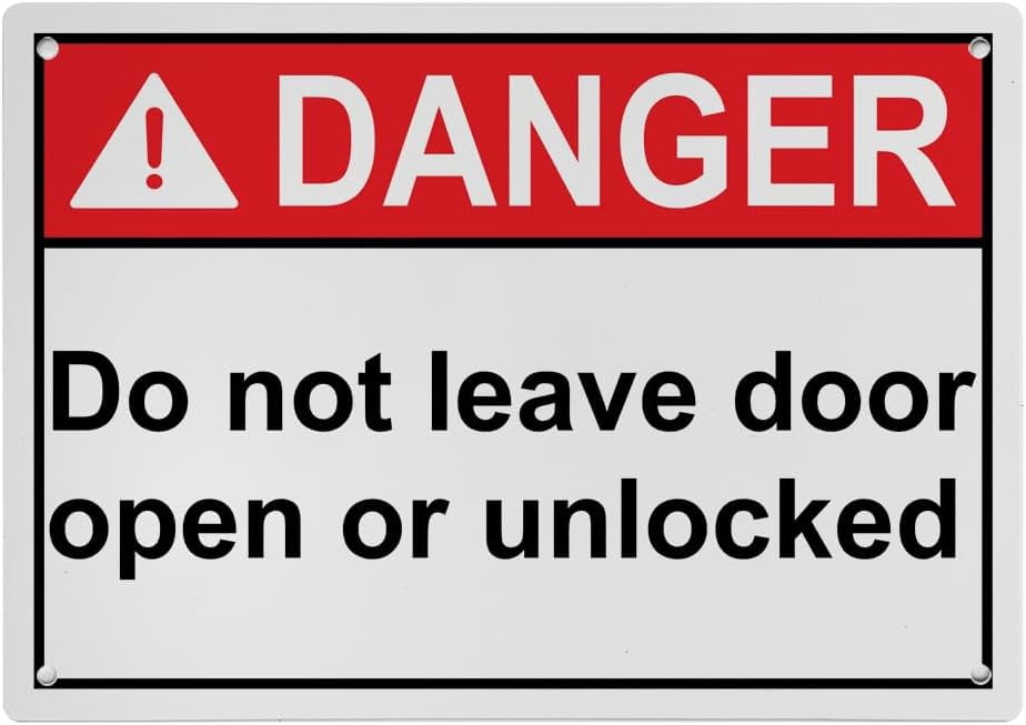 Weatherproof Horizontal ANSI Exit Keep Closed Sign (Do not leave door ...
