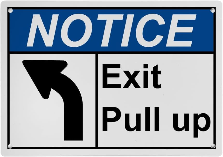 Weatherproof Horizontal ANSI Exit Sign (Exit Pull up) 8 in" x 12 in" UV ...