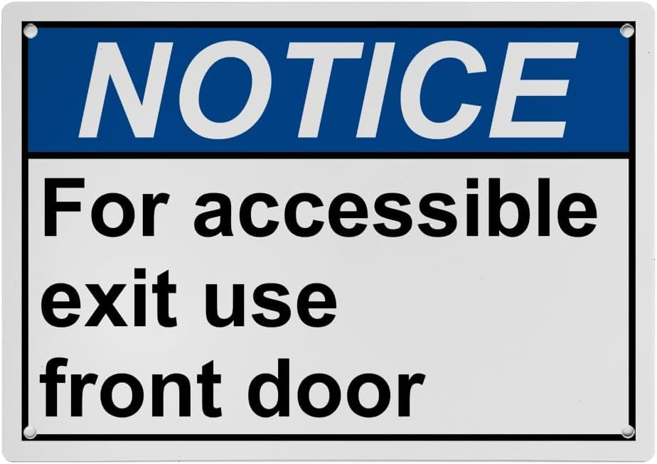 Weatherproof Horizontal ANSI Exit Sign (For accessible exit use front ...