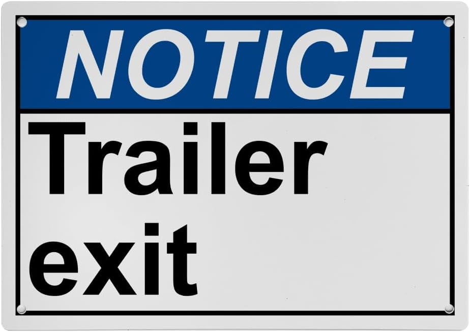 Weatherproof Horizontal ANSI Exit Sign (Trailer exit) 8 in" x 12 in" UV ...
