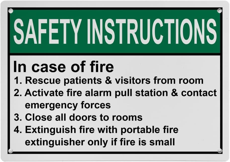 Weatherproof Horizontal ANSI Fire Alarm Sign- Size 8 in" x 12 in" - UV ...