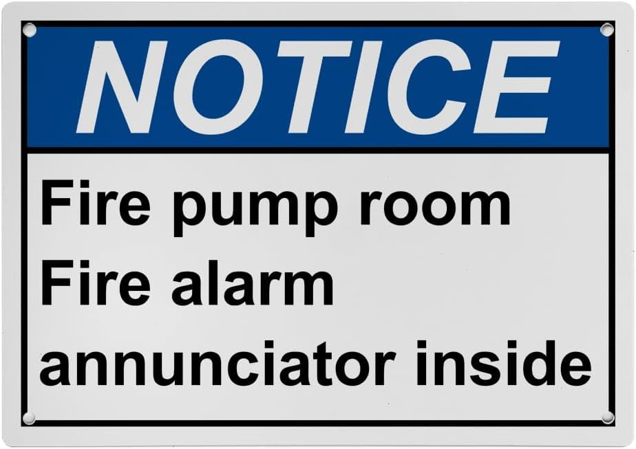 Weatherproof Horizontal ANSI Fire Rescue Equipment Sign (Fire pump room ...