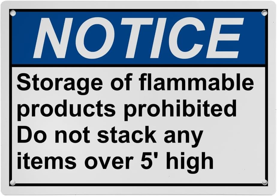 Weatherproof Horizontal ANSI Flammable Sign (Storage of flammable ...