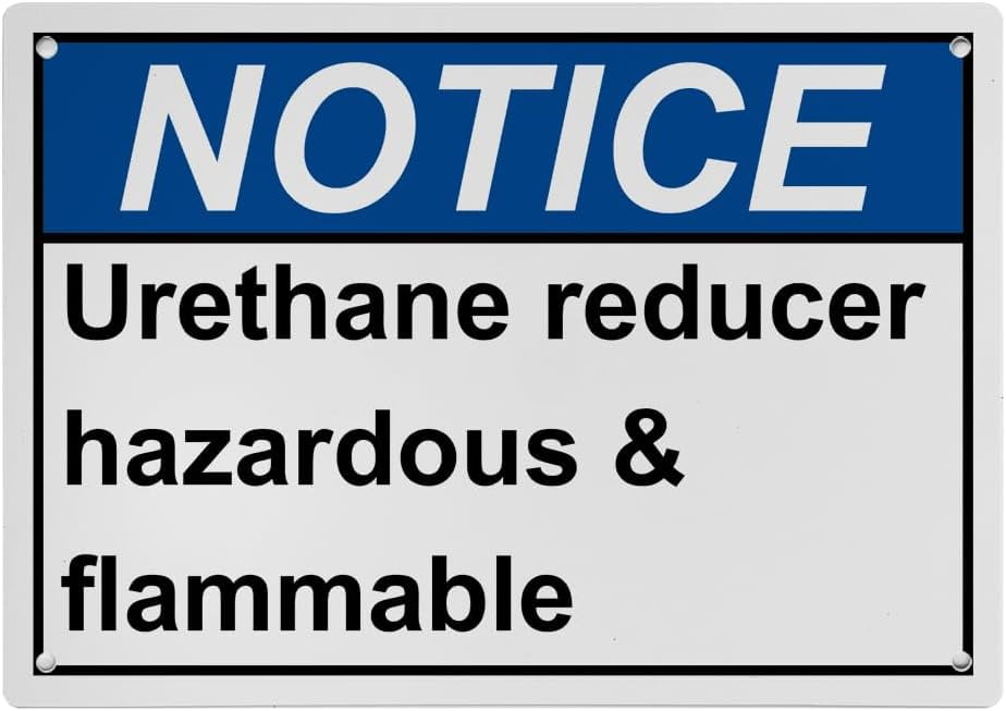 Weatherproof Horizontal ANSI Flammable Sign (Urethane reducer hazardous ...