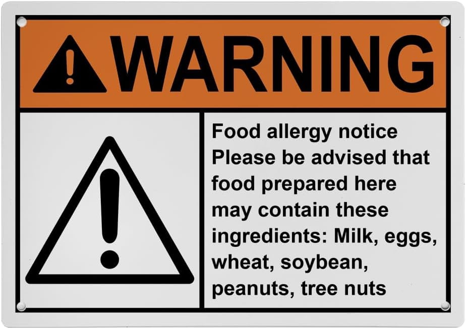 Weatherproof Horizontal ANSI Food Prep Kitchen Safety Sign #2- Size 8 ...