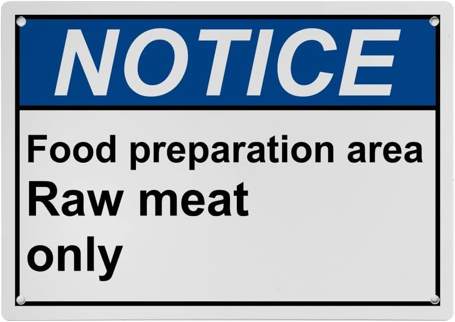 Weatherproof Horizontal ANSI Food Prep Kitchen Safety Sign (Food ...