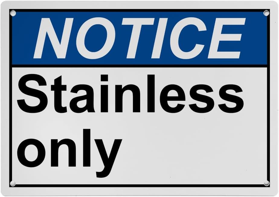 Weatherproof Horizontal ANSI Food Prep Kitchen Safety Sign (Stainless ...