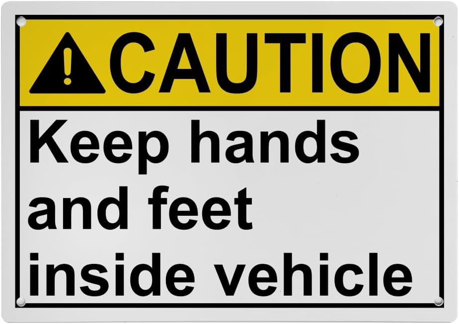 Weatherproof Horizontal ANSI Forklift Sign (Keep hands and feet inside ...