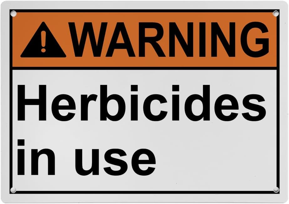 Weatherproof Horizontal ANSI Herbicide Sign (Herbicides in use) 8 in" x ...