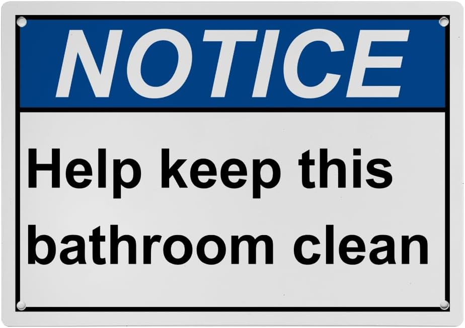 Weatherproof Horizontal ANSI Housekeeping Sign (Help keep this bathroom ...