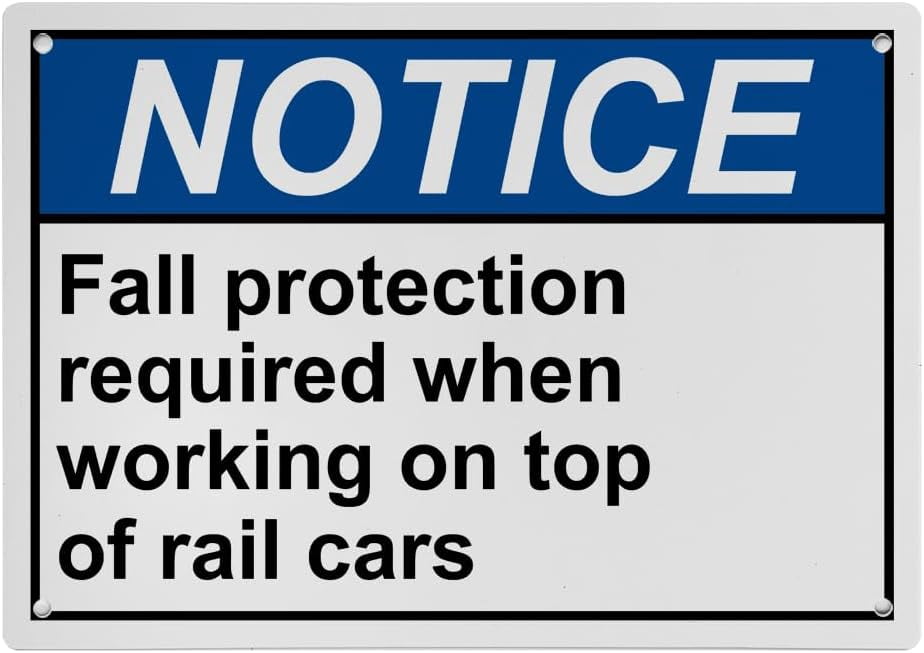 Weatherproof Horizontal ANSI PPE General Sign (Fall protection required ...
