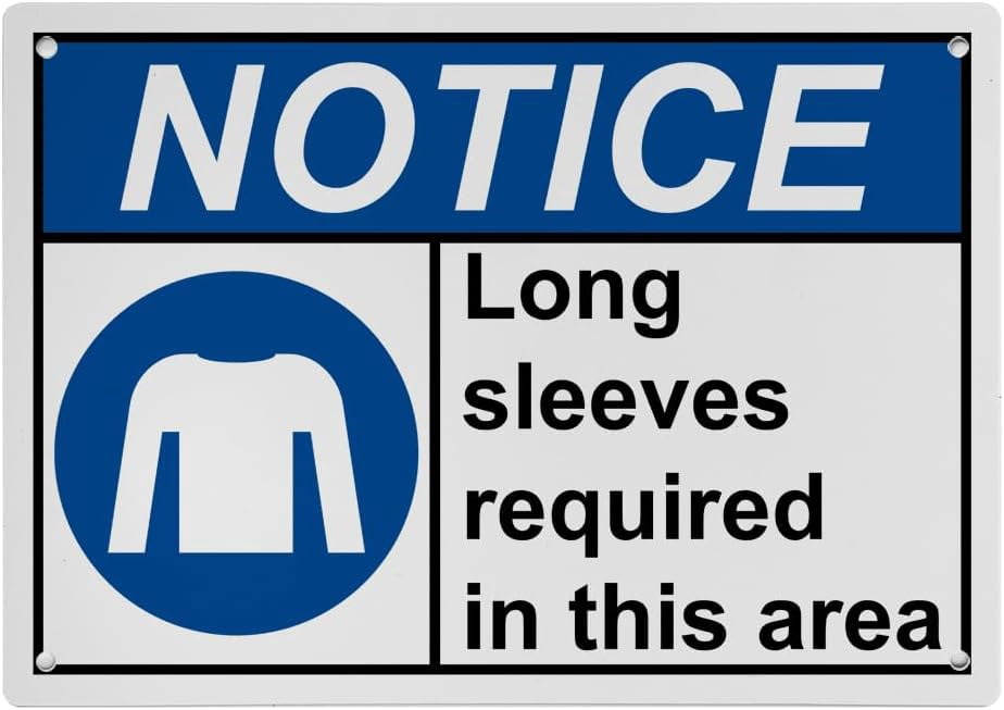 Weatherproof Horizontal ANSI PPE General Sign (Long sleeves required in ...