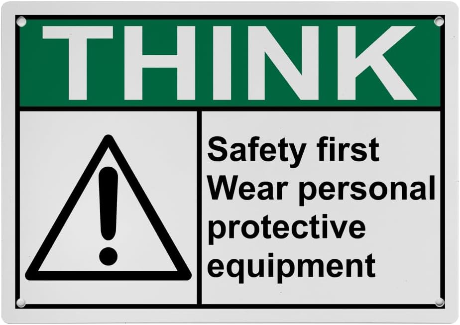 Weatherproof Horizontal ANSI PPE General Sign (Safety first Wear ...