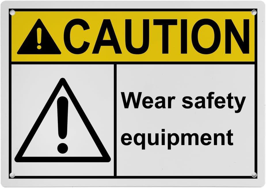 Weatherproof Horizontal ANSI PPE General Sign (Wear safety equipment) 8 ...