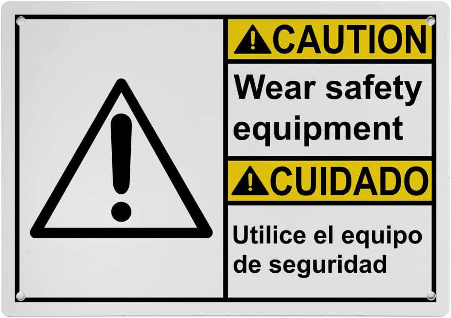 Weatherproof Horizontal ANSI PPE General Sign (Wear safety equipment ...