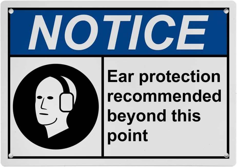 Weatherproof Horizontal ANSI PPE Hearing Sign (Ear protection ...
