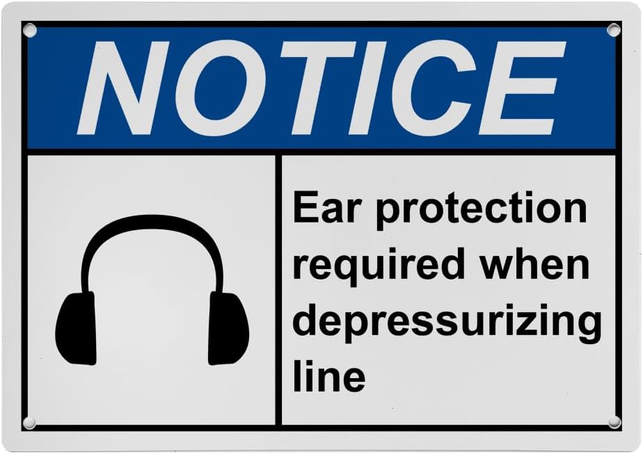 Weatherproof Horizontal ANSI PPE Hearing Sign (Ear protection required ...