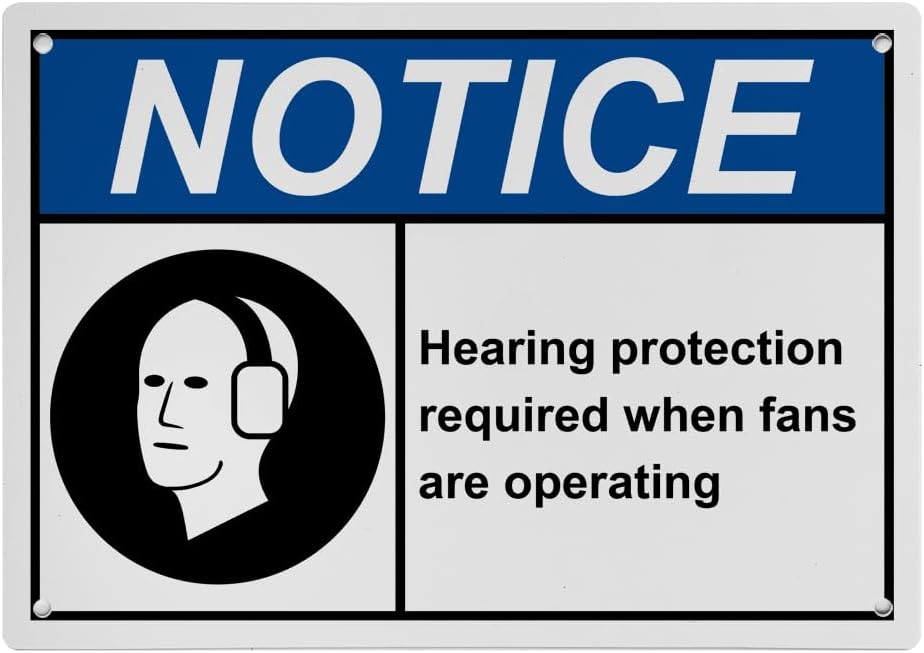 Weatherproof Horizontal ANSI PPE Hearing Sign (Hearing protection ...
