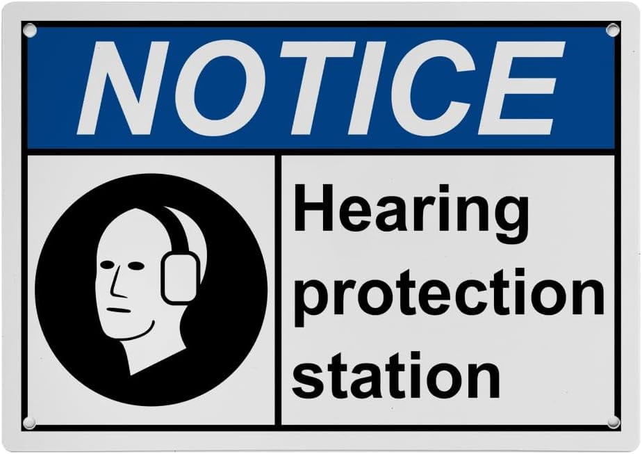 Weatherproof Horizontal ANSI PPE Hearing Sign (Hearing protection ...
