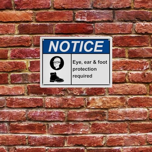 Weatherproof Horizontal ANSI PPE Multiple Sign (Eye, ear & foot ...