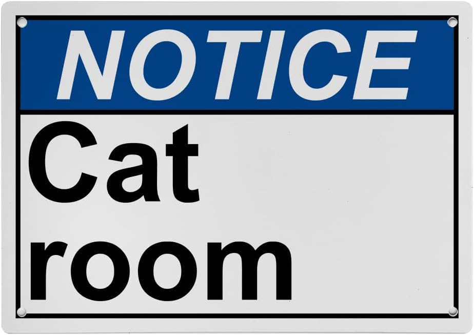 Weatherproof Horizontal ANSI Pet Rules Sign (Cat room) 8 in" x 12 in ...