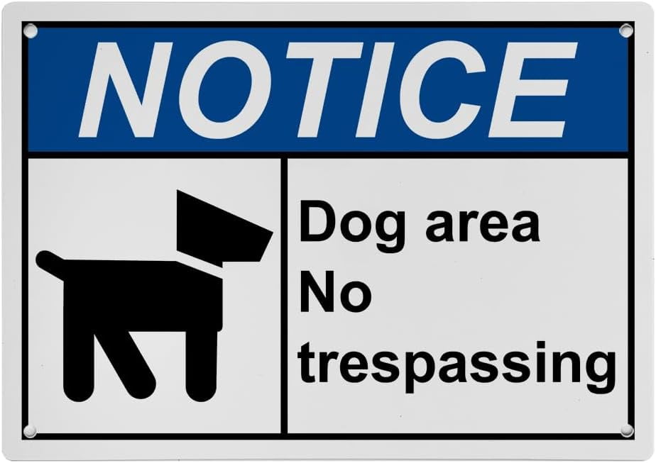 Weatherproof Horizontal ANSI Pet Rules Sign (Dog area No trespassing) 8 ...